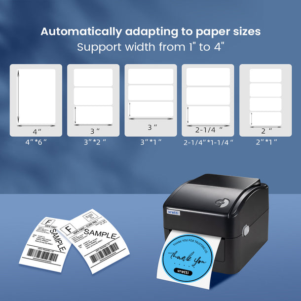 VRETTI 4 x 6Thermal Shipping Label Printer 420B USB + Bluetooth ...